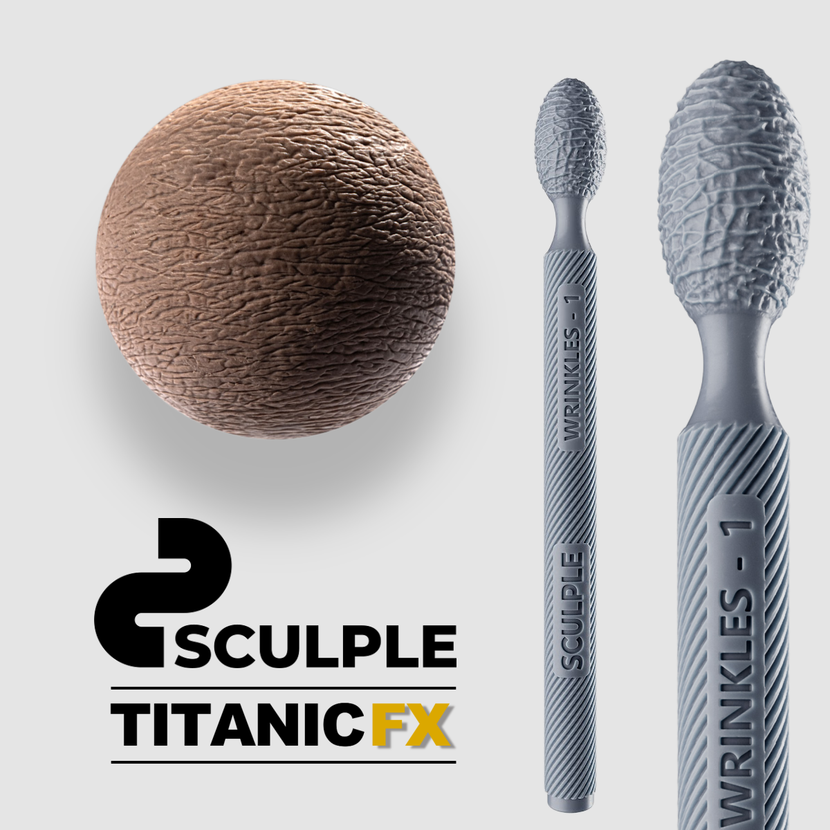 Sculple | 'Wrinkles 1' Sculpting Roller Tool| Titanic FX