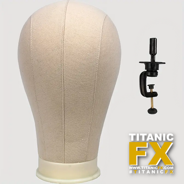 Natural Canvas Wig Manikin Head with FREE Clamp Holder – Titanic FX
